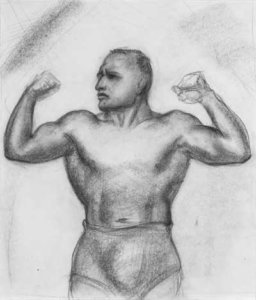 Study for Jimmy Demetral (Strongman) - Kiechel Fine Art