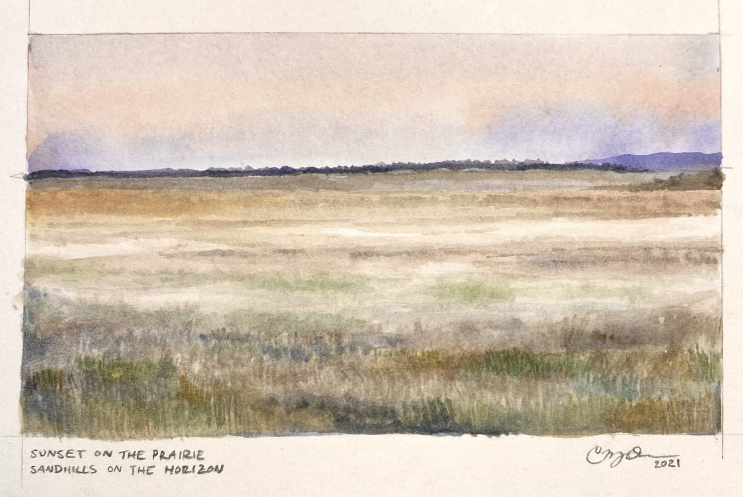Sunset on the Prairie - Sandhills on the Horizon - Kiechel Fine Art